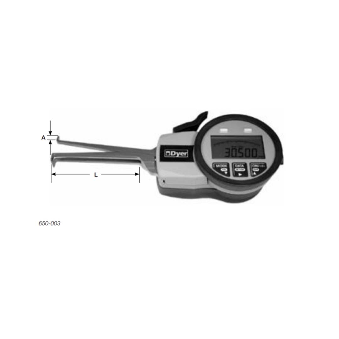 650 SERIES THREE-POINT ELECTRONIC GROOVE GAGES – Dyergage