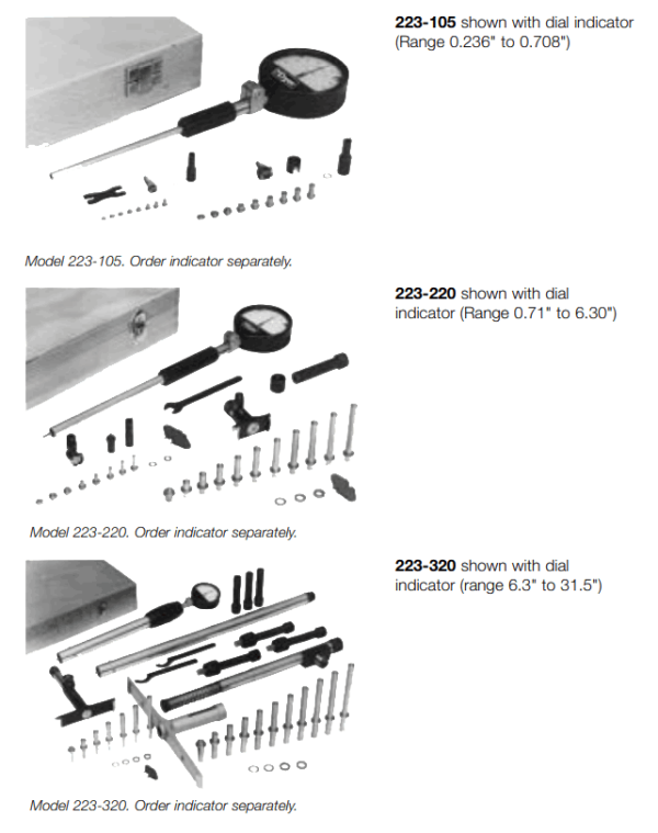 223 SERIES PRECISION BORE GAGE SETS BEST VALUE, MODULAR COMPONENTS ...